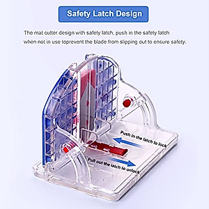 Mat Cutter 45 & 90 Degree Bevel Mat Board Cutter Professional Beveled Cut Tool for Art Picture Framing Foam Board Card Board (Blue)