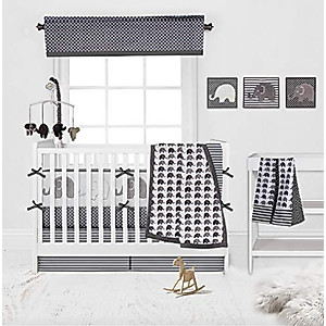 Bacati Elephants Unisex Fabric Storage Box/Tote Large,, White/Grey