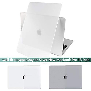 Batianda Laptop Case for MacBook Pro 13 A2338 M1/M2 A2289 A2251 Model 2020 2022 Release, PC Hard Shell Case with Keyboard Cover & Screen Protector for Newest Mac Pro 13-inch Touch Bar, Matte Clear