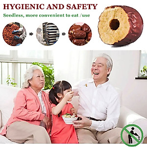 Red Dates No Pit Chinese Jujube Dates Seedless Dried Jujubees Pitted Fruit Tea Nature Sweet Magic 红枣 Healthy Snack - No sugar added & Juicy & Plump 400g