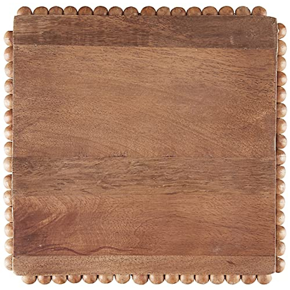 Mud Pie Beaded Wood Trivet, 8" x 8", Brown