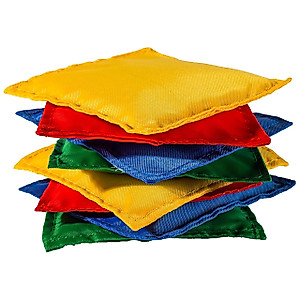 Franklin Sports 5" x 5" Nylon Bean Bags (Set of 12) - Perfect for use in schools