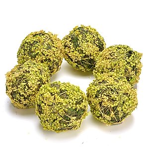 BYHER Natural Preserved Moss Hanging Ball Vase Bowl Filler for Garden, Wedding, Party Decoration (3.5"(6 Pack), Green)