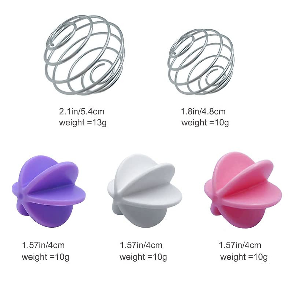 QINGWEICH 5PCS Mixing Ball,Blender Ball,Plastic Blending Bottle Balls for Sports Drink Protein Shaker Cup Bottle Mixers,Stainless Steel Shaker Ball Wire Whisk Shaker Mixer Bottle Cup