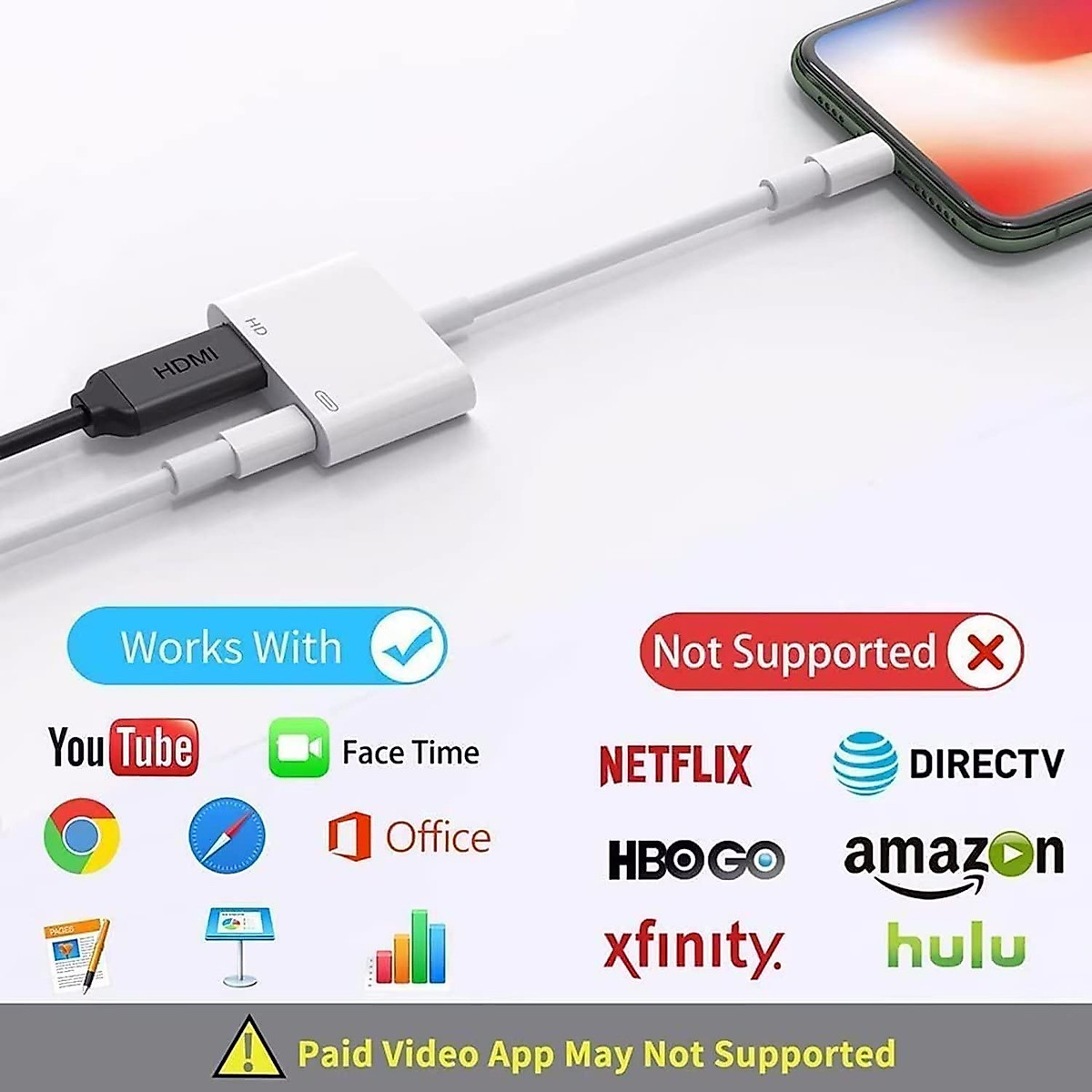 ADAYO FORYOU Lightning to HDMI Adapter for iPhone TV