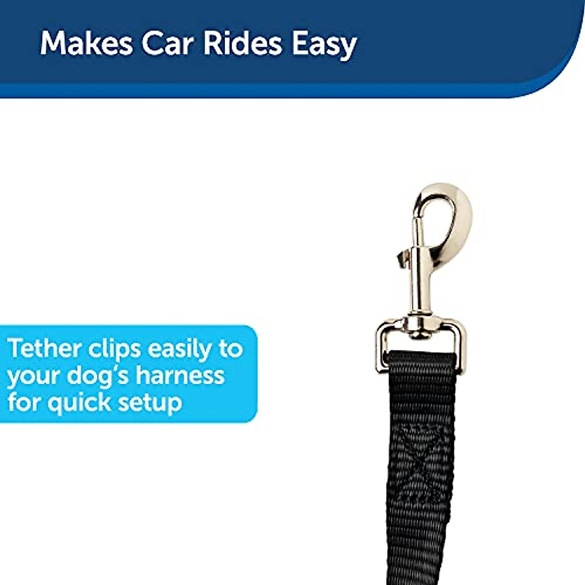 PetSafe Happy Ride Dog Zipline - Back Seat Leash, Great for Travel Red 72 IN