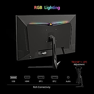 idea display 170Hz Gaming Monitor 27-inch 1440P (Supports 144Hz) Computer TN 2K QHD 2560X1440 1ms 1.07B Display Colors 90% DCI-P3 HDMI Displayport Frameless Freesync HDR Speaker LED G27Q