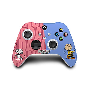 Head Case Designs Officially Licensed Peanuts Snoopy & Charlie Brown Character Graphics Vinyl Sticker Gaming Skin Decal Cover Compatible With Xbox Series S Console and Controller Bundle