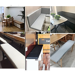 Bench Cushions,High Density Foam Cushion Seat Pad Outdoor Patio Furniture Bench Cushion with Zipper Long 2in Thick Washable Swing Chair Seat Pad Non-Slip,40x16in,Blue-6