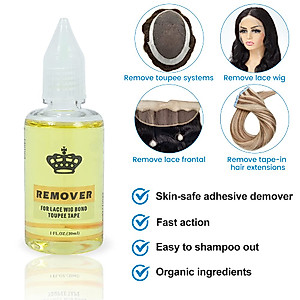 Lace Wig Glue Set 1.3oz Hair Glue, Waterproof Lace Glue and Hair Wax Stick Combo Pack, Wig Glue Remover, Elastic Band, Hair Dual Brush and False Eyelashes