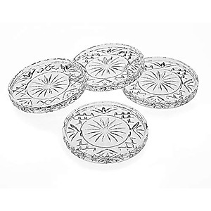 Lefonte Crystal Coasters, Coaster Barware, Set of 4