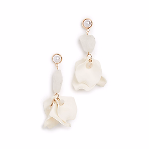 SHASHI Women's Orchid Earrings, White, One Size