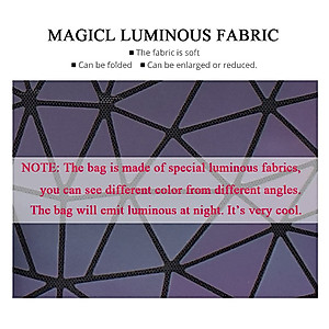 Geometric Luminous Ladies Backpack Wallet Holographic Reflective Backpack Diamond Travel Backpack (Silver)