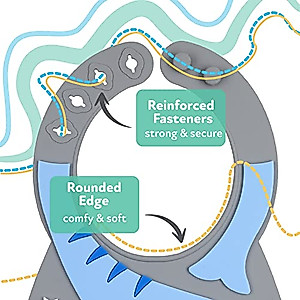 Nuby On The Go Silicone 3D Bib with Scoop to Catch Mess, Roll to Go, 6 M+, Elephant (Pack of 2)