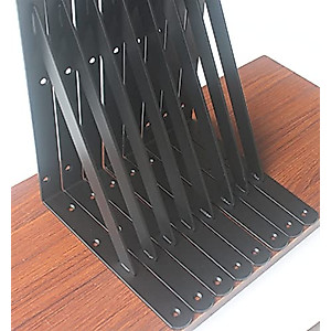 12 Pack L12" x H 8" Black Heavy Duty Shelf Brackets with Screws Metal Shelf Brackets Shelf Support Angle Brackets for Shelves L Brackets Heavy Duty Floating Shelf Brackets