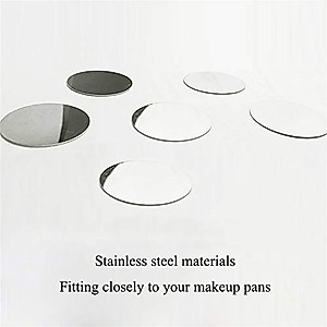 TUOKING 50pcs Round Metal Stickers for Non-Magnetic Eyeshadow Pan Use with Magnetic Makeup Palette (Diameter 2.5cm)