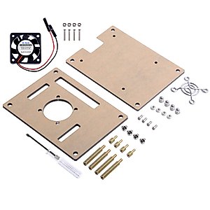 GeeekPi Acrylic Case for Raspberry Pi 4 Model B & Raspberry Pi 3 Model B+, Pi Case with Cooling Fan and 7PCS Heatsinks for Raspberry Pi 4 Model B/Pi 3B+/ Pi 3B/ 2B (Brown)