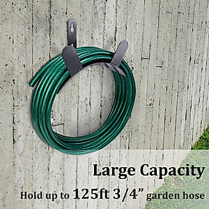 Deluxe Wall Mount Garden Hose Hanger Duty Metal Hose Holder Easily Holds 125 3/4’’ Hose