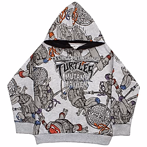Nickelodeon Teenage Mutant Ninja Turtles Mutant Mayhem Pullover Hoodie for Kids and Toddlers (Size 8, Grey)
