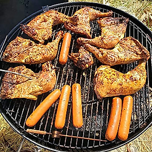 Skyflame Stainless Steel Charcoal Chamber& Heat Deflector, BBQ Smoking Gilling Kit Compatible With 22” Weber Kettle Grills Cooking - U.S. Design Patent, Turns Your Charcoal Grill Into a Smoker or Outdoor Oven