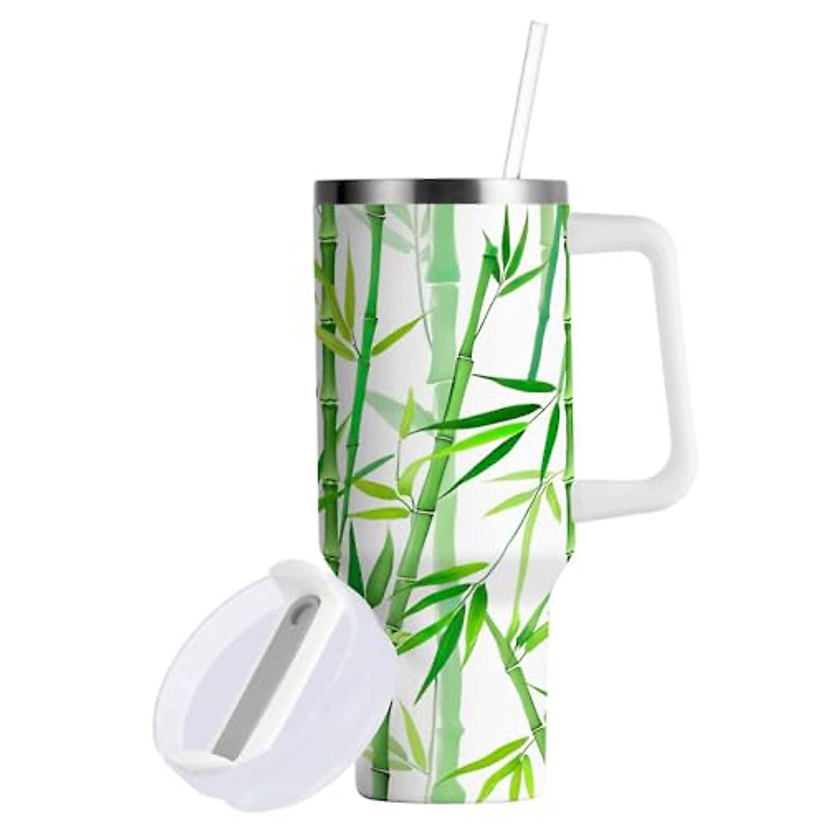 RPLIFE Zen Green Grove 40oz Tumbler with Handle, 30 Oz Tumbler with Handle, Coffee Tumbler for Women