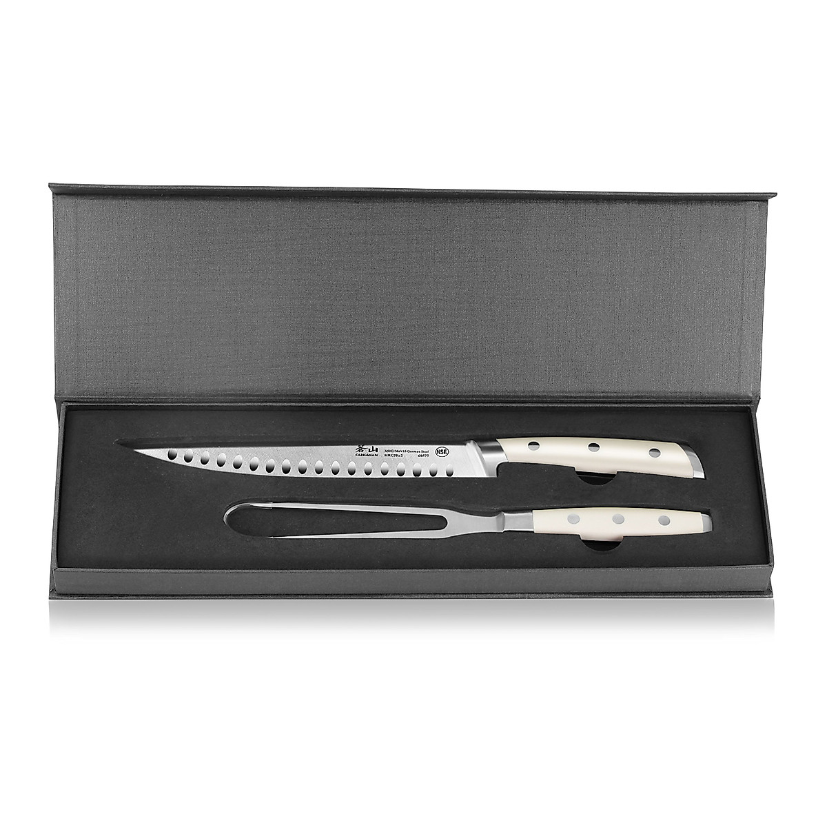 Cangshan S1 Series 61895 German Steel Forged 2-Piece Carving Set, Crème