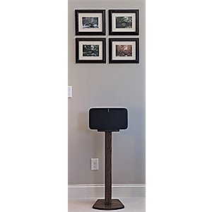 Beautiful Wood Speaker Stand Handcrafted Compatible for SONOS Five/SONOS Play 5. Made in U.S.A. Single Stand. Dark Walnut Color.