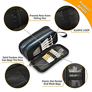 J JOYSAY Satellite Earth Pencil Case Pouch Big Capacity Pencil Bags with Zipper Portable Pencil Box Large Pencil Case Organizer for School Office College