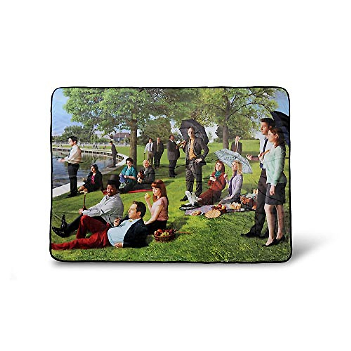 The Office Sunday Afternoon Art Style Fleece Throw Blanket | Official The Office Collectible Blanket | Measures 60 x 45 Inches