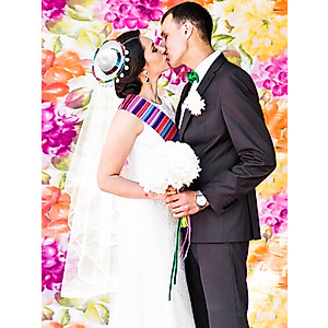 Halfchet 13 Pieces Fiesta Wedding Veil Bachelorette Party Decorations Fiesta Bachelorette Veil the Bride Sash 11 Bridesmaid Hat for Mexican Theme Bridal Shower Favor