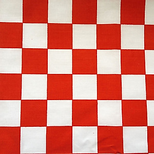 Poly Cotton Print Red Checkered 60 Inch Fabric by The Yard (F.E.)