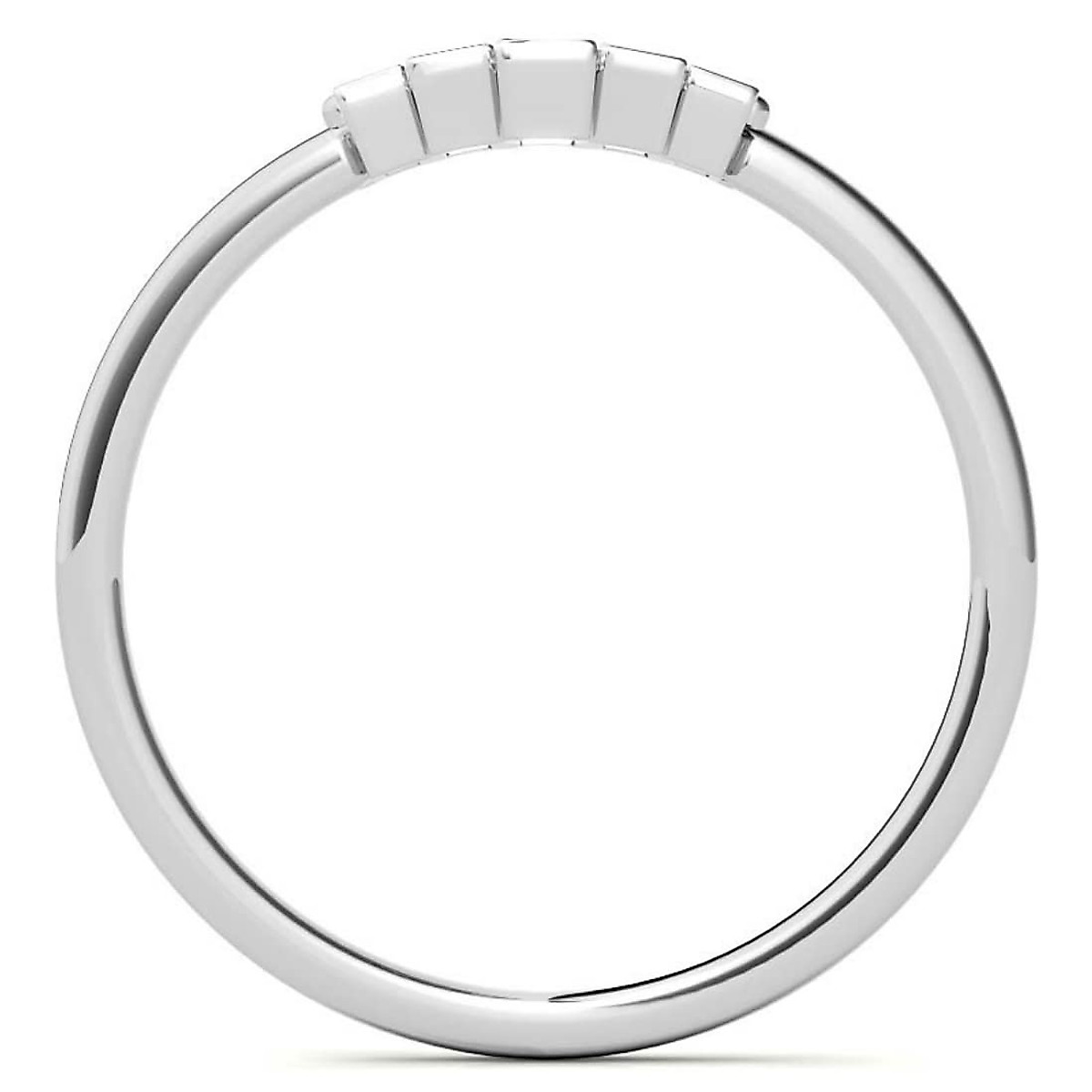 Baguette Cut Moissanite Wedding Band, Engagement Bridal Band, Stackable Matching Dainty Comfort Fit Handmade Jewelry Anniversary Ring