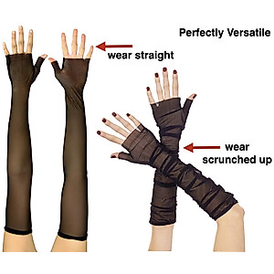 ToBeInStyle Women's Mesh Fingerless Gloves - One Size - Black