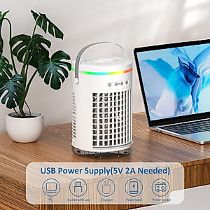 Portable Air Conditioner Fan, SKARIF Cooling Fan, Timer 3 Wind Speeds Air Cooler Fan, Personal Evaporative Cooler 2 Wind Modle Humidifier AC, Summer Quiet Fan with Night Light, Perfect for Home Office