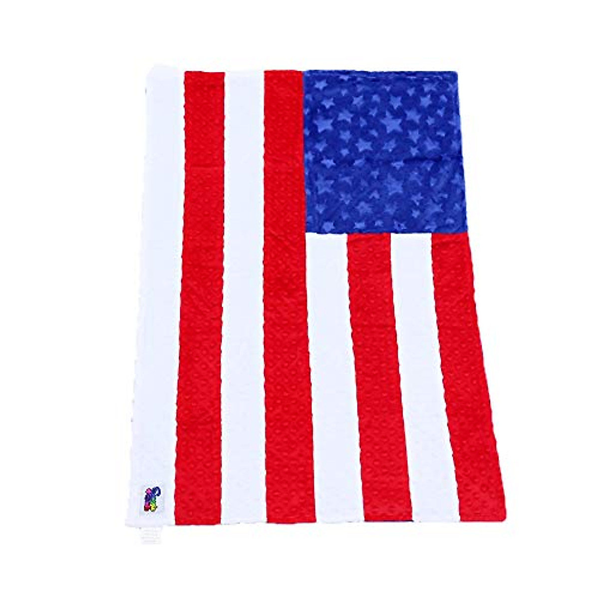 Snuggle Stuffs Minky Dot Plush USA Flag 24" x 36" Baby Blanket