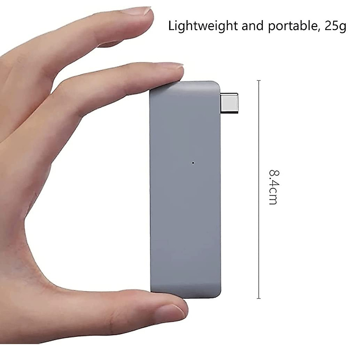 Beyori USB HUB Converter, USB Docking Station, 5 in 1 Hub with 2 USB 3.0 Ports, 60W PD, SD/TF Card Reader, Aluminum USB-C Dock Adapter (Color : White)