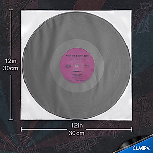 Claev 100 Anti Static Inner Record Sleeves w/Rice Paper for Vinyl LP Records (12 inch, Square), High Fidelity Protective Plastic Storage Covers