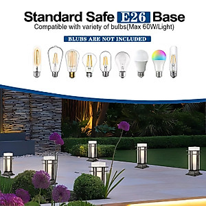 Antique House Outdoor Post Lights Hard Wired 1 Pack 6.1 Inch Lamp Post Lights Outdoor Waterproof Modern Outdoor Light Post for Yard Aluminum and Frosted Glass
