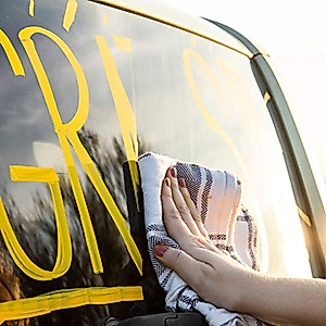 Glass Pen Window Marker: Jumbo Liquid Chalk Window Markers for Glass Washable, Car Marker or Mirror Paint Pen - Car Windows, Mirror, Storefront Windows, Parade & Party, Holiday (5 Pens - Wide Tip)