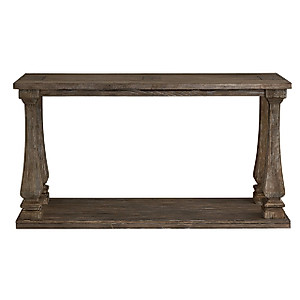 Signature Design by Ashley Mallacar Vintage Sofa Console Table, Weathered Gray
