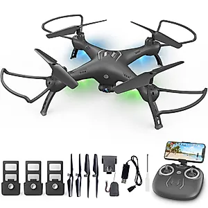 ATTOP Drone with Camera for Adults/Kids/Beginners, 3 Batteries 30 Mins Flight time FPV Drones, 120°FOV 1080P HD, Easy Control with Remote/App/Voice/Gesture/Gravity, 1 Key Operation, Boys & Girls Toy Drone