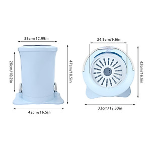 Hand Crank Clothes Wringer, Manual Clothes Dryer Dehydrator, Portable Lightweight Mini Clothes Dehydrator, Non Electric Pull Cord Spin Laundry Wringer, Small Cloth Washer For RV, Camping (Blue)