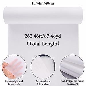 White Tissue Paper 15.74in x 87.48yd Acid Free Archival Tissue Paper Unbuffered Acid Free Tissue Paper No Lignin Acid Free Tissue Paper for Storage, Christmas Gift Wrapping, Preserving Clothing