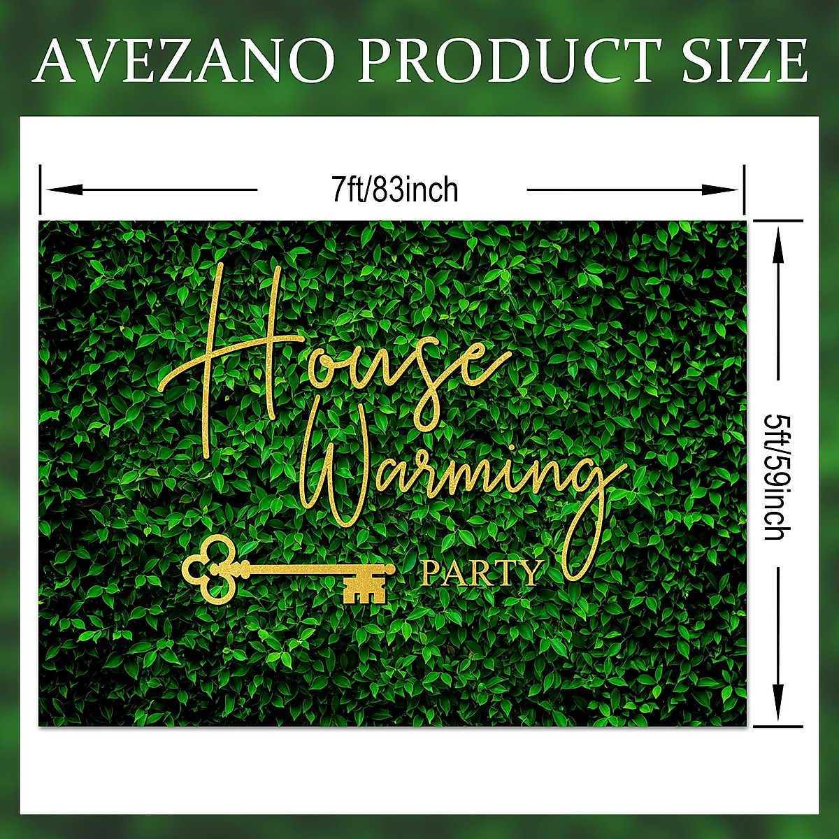 Avezano Housewarming Backdrop Green Leaves Background for New House Party Decorations House Warming Party Decorations Sweet Home Photography Background Photo Booth Props Supplies (7x5ft)