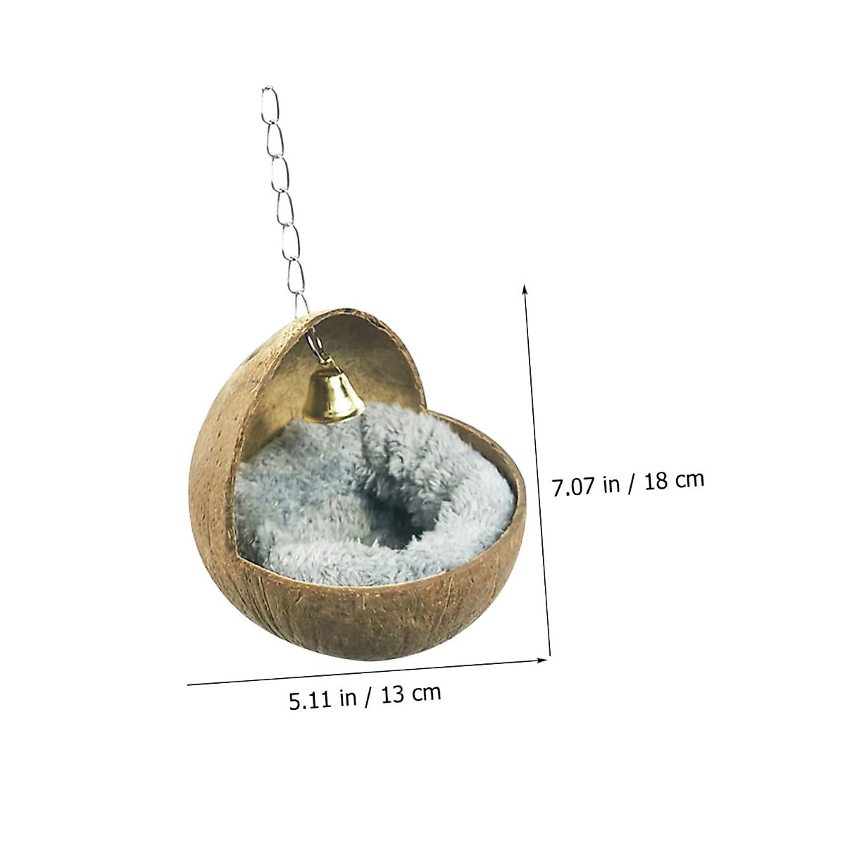 balacoo 3pcs cuttlebone Hanging Hideaway Swing Bird Playground Parrots hut habitats Parakeet Hamster Winter pet Wooden Bird House Lifelike Bird Bed Coconut Shell Bed House The Bird's nest