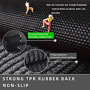 LYGLIGH Welcome Door Mat Outdoor: Sturdy Front Door Mats Indoor Entrance, Stain and Fade Resistant, Non-Slip Low Profile Washable Doormat, Trap Dirt and Moisture Floor Mat, 35"x24", Dark Gray.