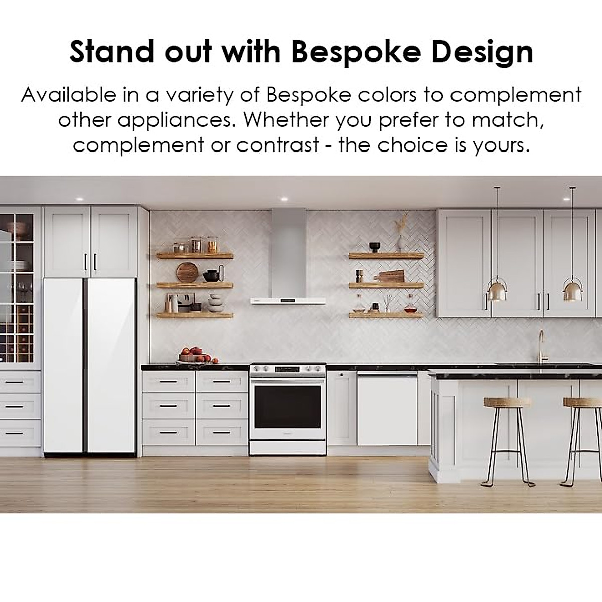 Samsung 30" Bespoke Smart Wall Mount Hood, LCD Display & Touch Control, Triple Air Sensor, Low Noise, WiFi Connected, Clean Grey, NK30CB700WCGAA