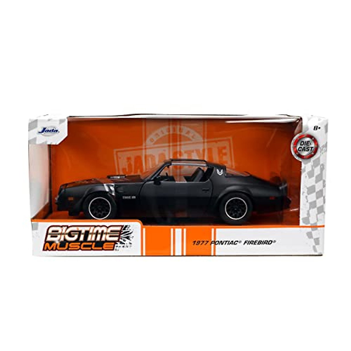 Jada Toys Big Time Muscle 1:24 1977 Pontiac Firebird Trans Am Die-cast Car, Toys for Kids and Adults (34038),Black