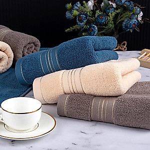 Zuorery 3 Pack Hand Towels for Bathroom, Cotton Face Towels, Super Soft Highly Absorbent Decorative Hand Towel Set for Gym, Shower, Hotel, Spa 13x30 Inch