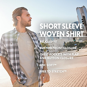 Wrangler Authentics mens Short Sleeve Classic Woven Button Down Shirt, Bright White, Large US